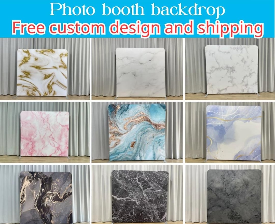 Marble Photo Booth Backdrop Party Stand Print Pillowcase Backdrop ...