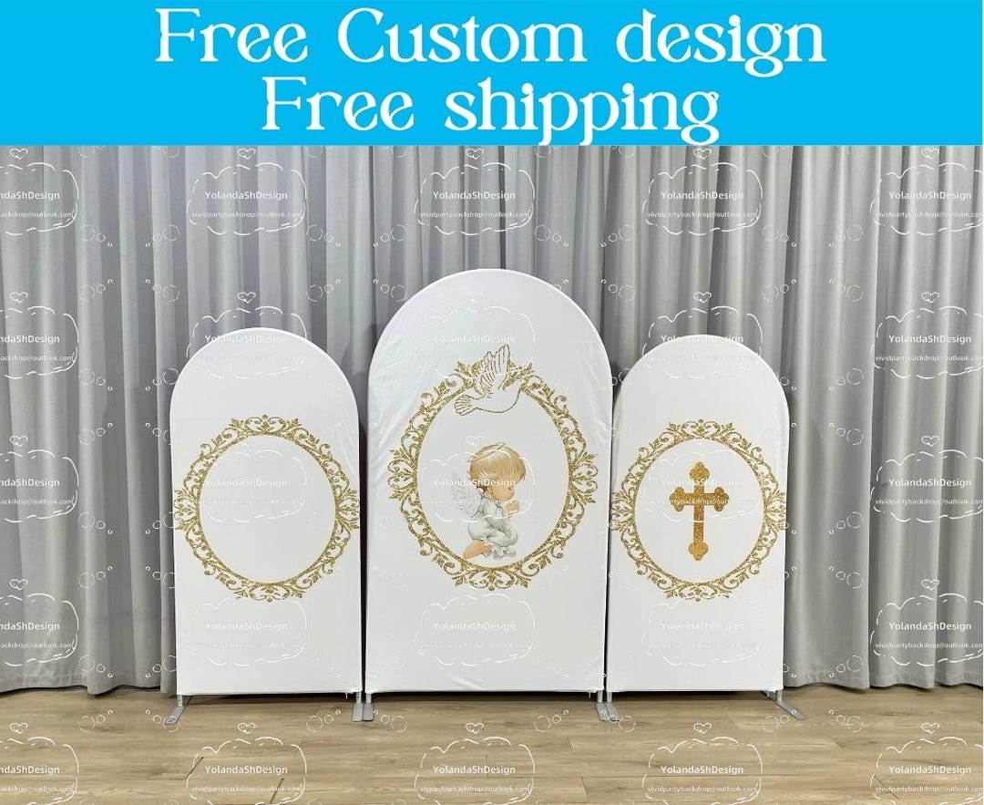 Mi Bautizo Arch Stand Backdrop Baptism Christening Chiara Wall Backdrop ...