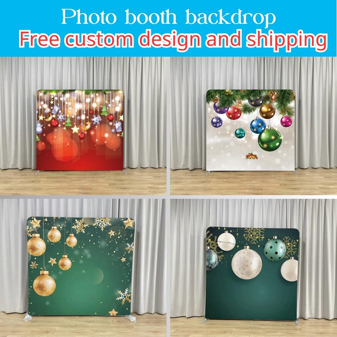 Christmas Bells Photo Booth Backdrop for Xmas Tree Party Decor ...