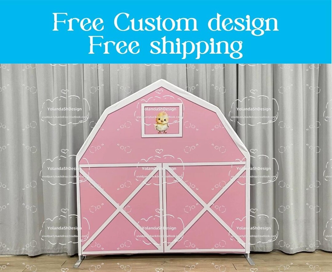 Cute Pink House Farm Barn Arch Backdrop Metal Stand Frame Chiara Arch ...