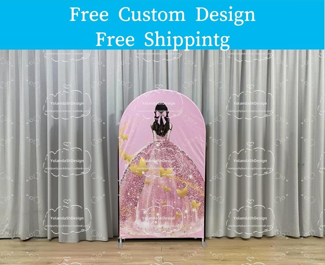 Quinceanera Arch Cover Backdrop Pink Gold Sweet Girl Mis Quince Anos ...