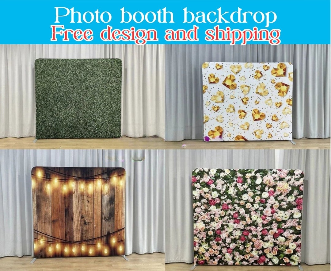Grass Wood Photo Booth Backdrop Stand Flowers Pillowcase Backdrop ...