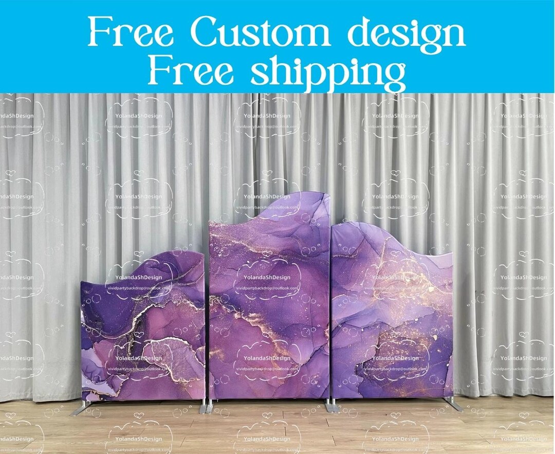 Purple Marble Wave Arch Backdrop Stand Chiara Wall Arch Fabric Backdrop ...