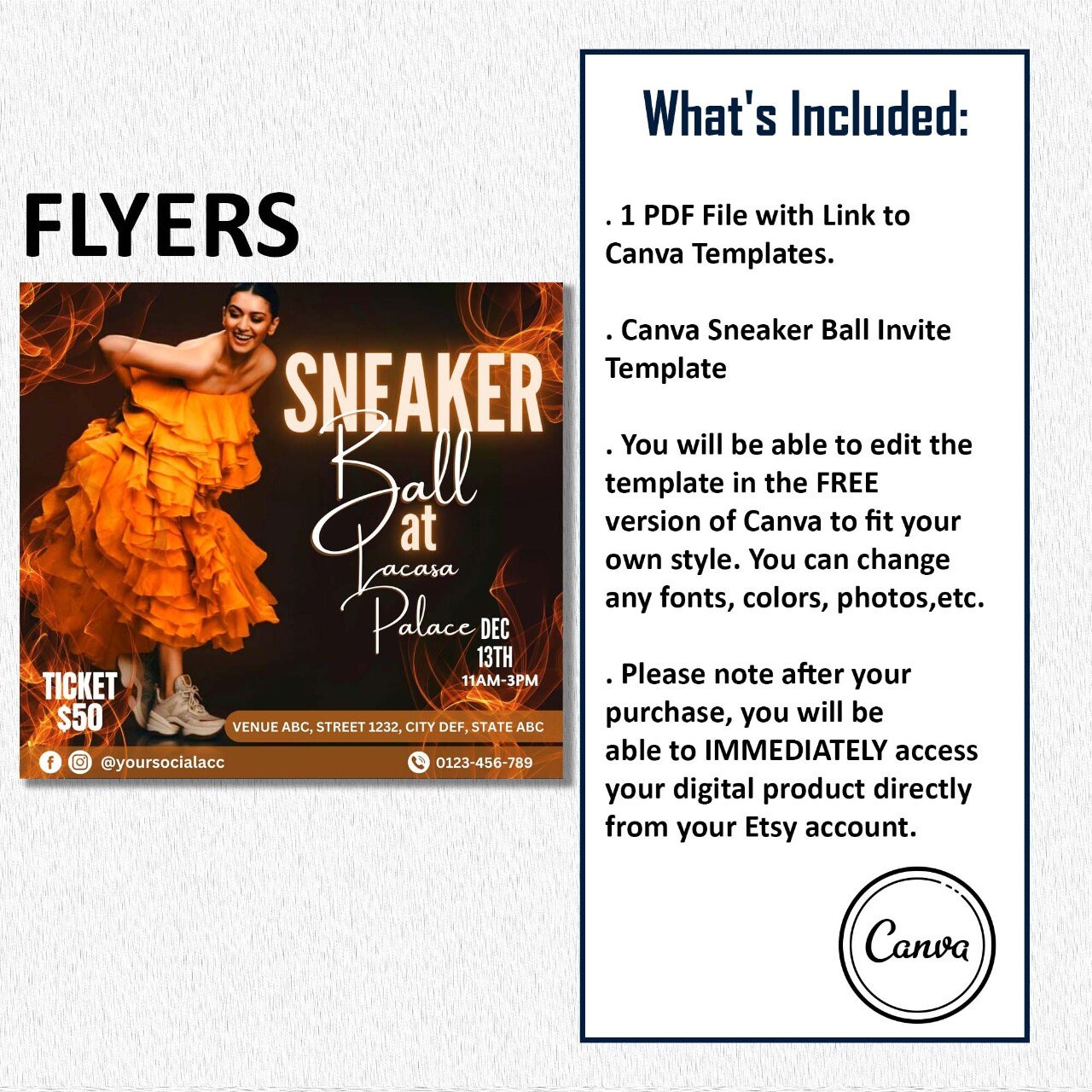 Sneaker Ball Flyer, Sneaker Ball Gala, Sneaker Ball Invite, Sneaker Gala Invitation, Social ...