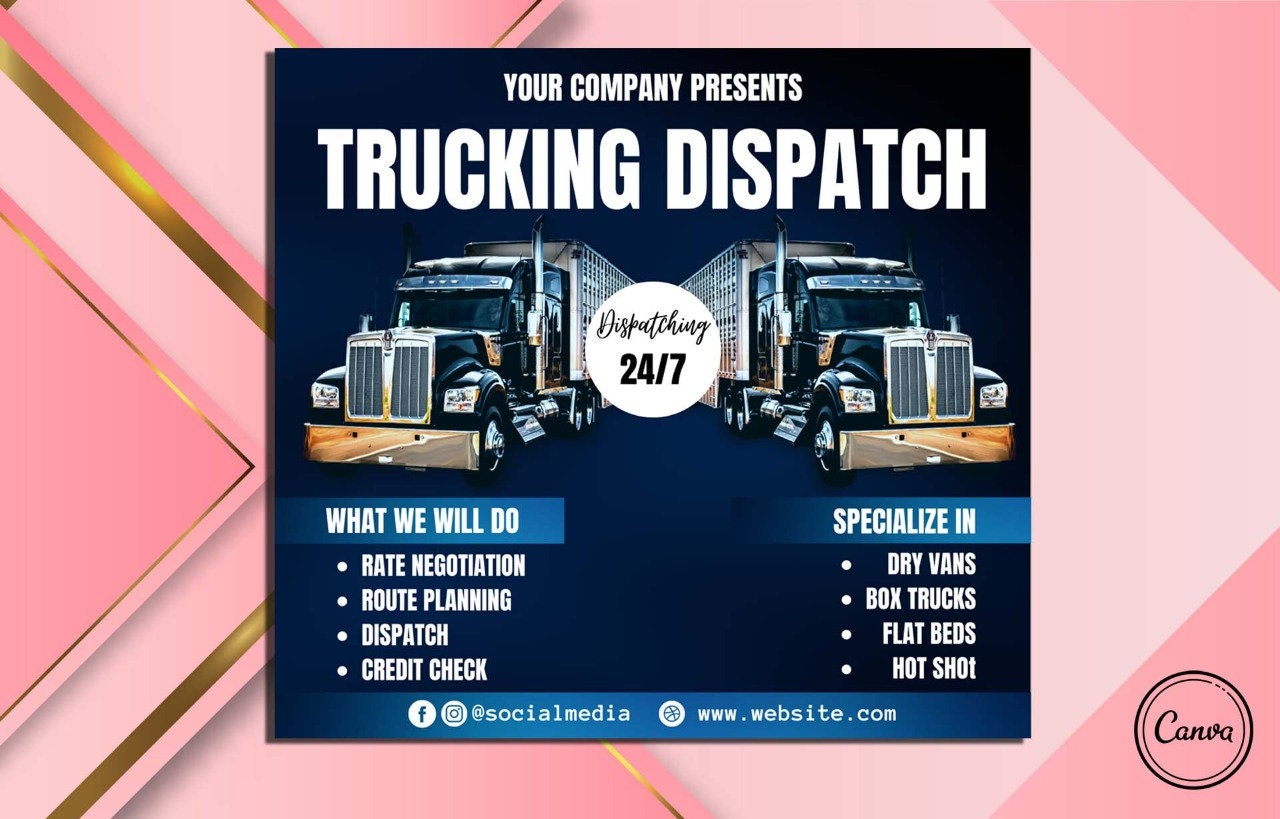Trucking Flyer, Freight Dispatching, Dispatching Flyer, Trucking Business, Logistics Flyer ...