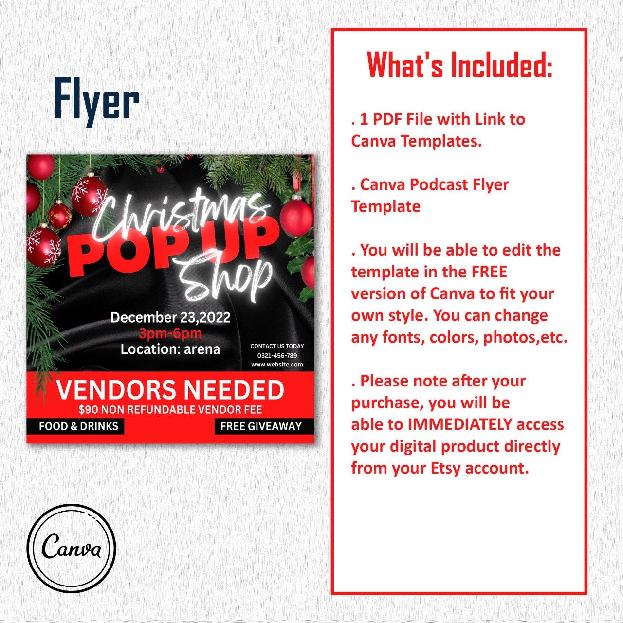 Pop up Shop Flyer, Pop up Shop Template, DIY Editable Flyer, Grand ...