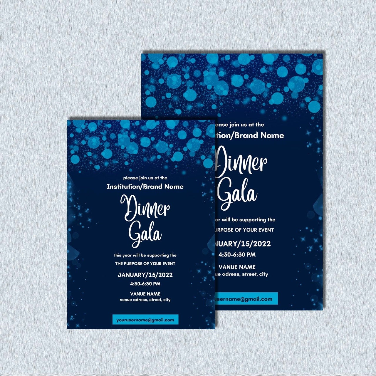 Gala Invitation, Gala Dinner Invitation Template, DIY Editable Flyer ...