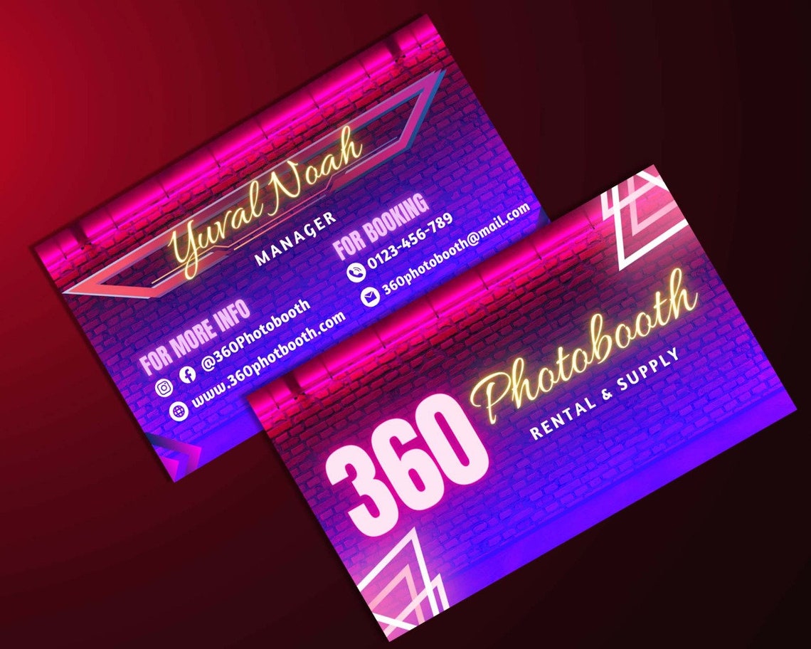 360 Photo Booth Business Card Template, Rental Business Card Template ...