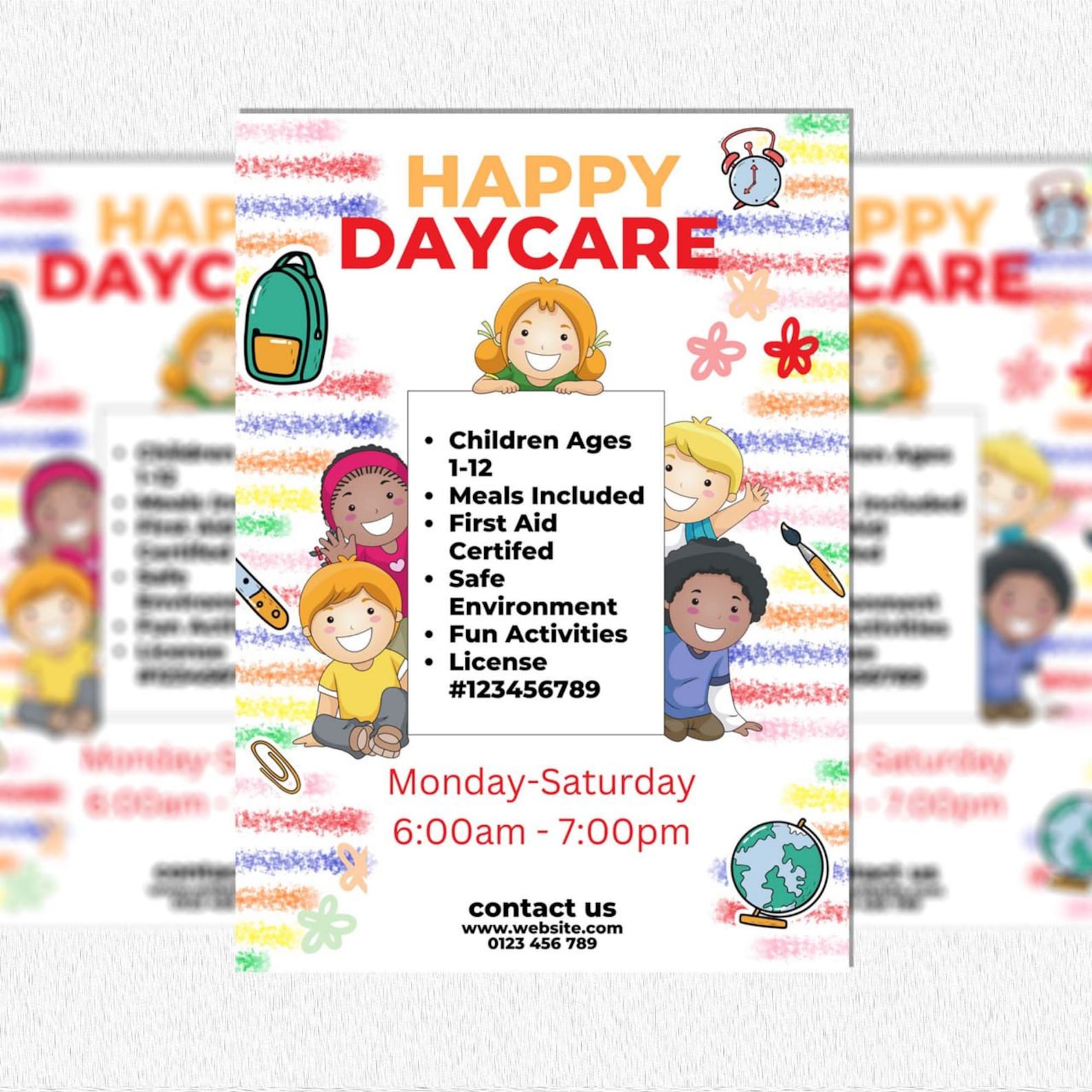 Daycare Flyer Template, Childcare Flyer, Babysitting Flyer, Home ...