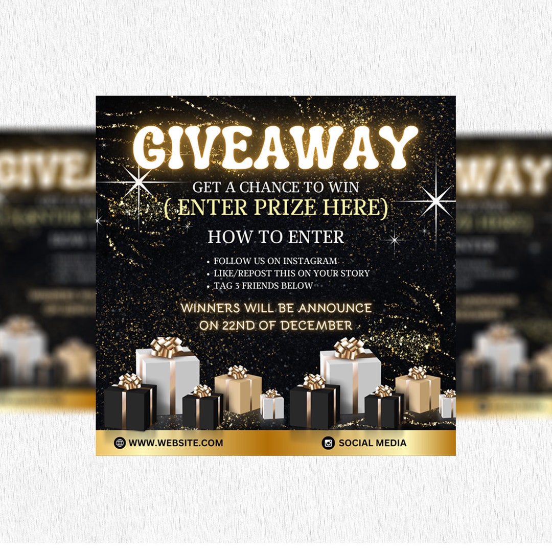Giveaway Winner Flyer, Giveaway Flyer, Raffle Flyer, Boutique Flyer ...