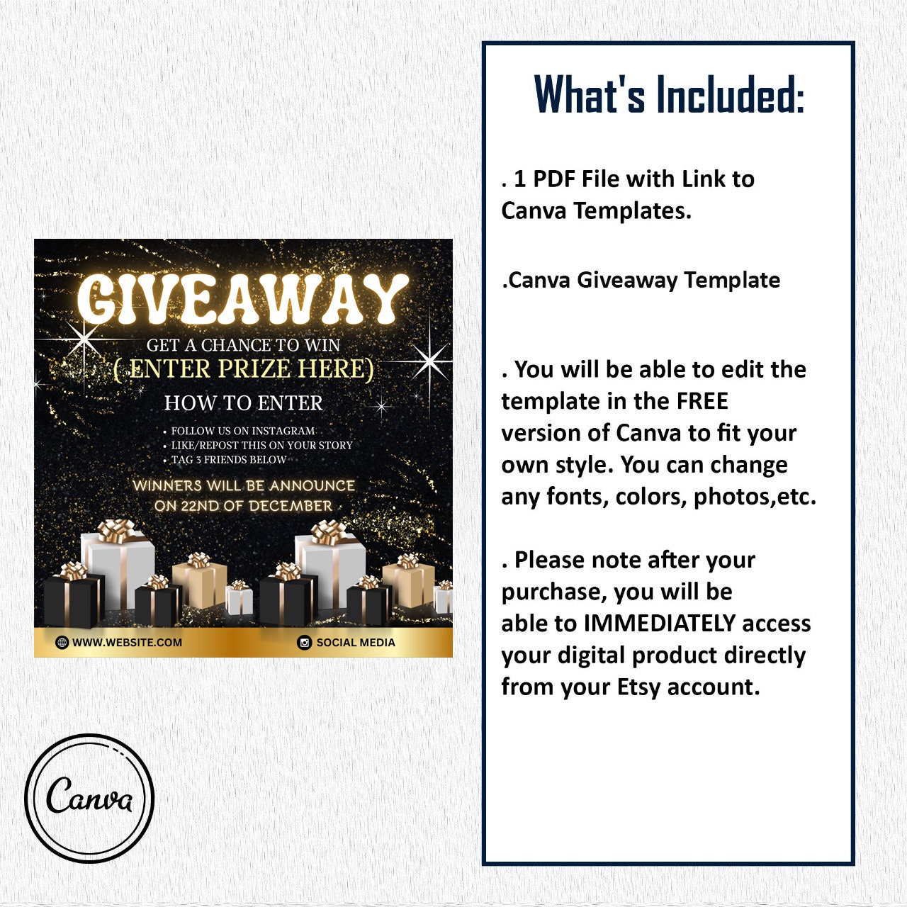 Giveaway Winner Flyer, Giveaway Flyer, Raffle Flyer, Boutique Flyer ...