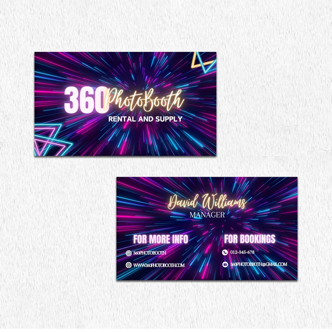 360 Photo Booth Business Card Template, Rental Business Card Template ...