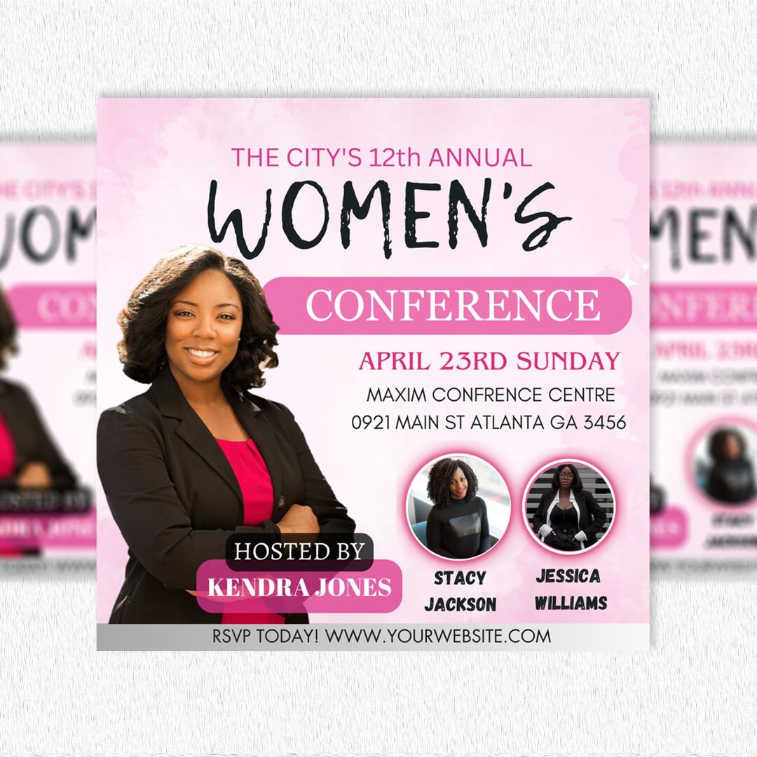 Women's Conference Flyer, Diy Editable Flyer in Canva, Womens Brunch ...