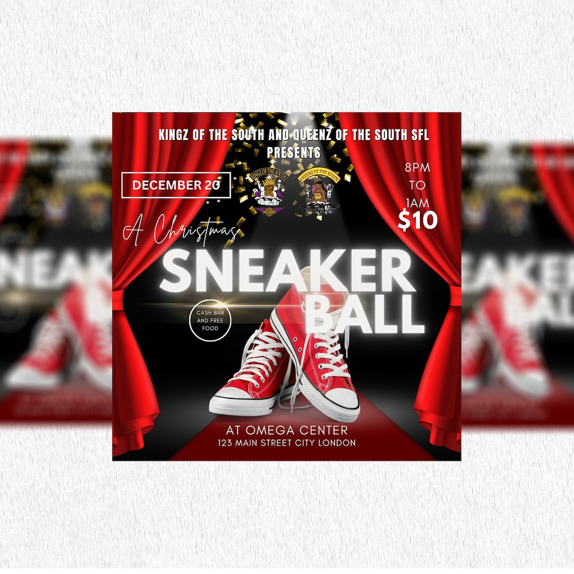 Sneaker Ball Gala, Sneaker Ball Invite, Sneaker Gala Invitation, Social ...