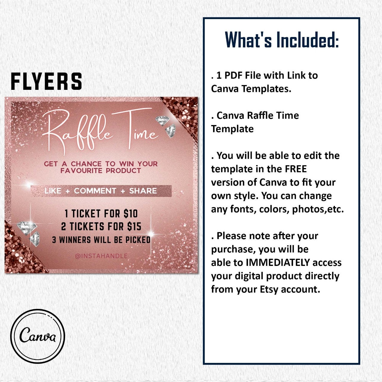 Raffle Flyer, Social Media Flyer, Lash Raffle Template, Giveaway Flyer ...