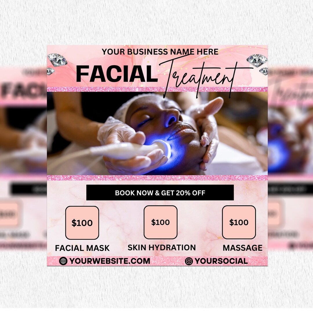 Esthetician Flyer, Spa Service Flyer, Skin Care Services Flyer, Beauty ...
