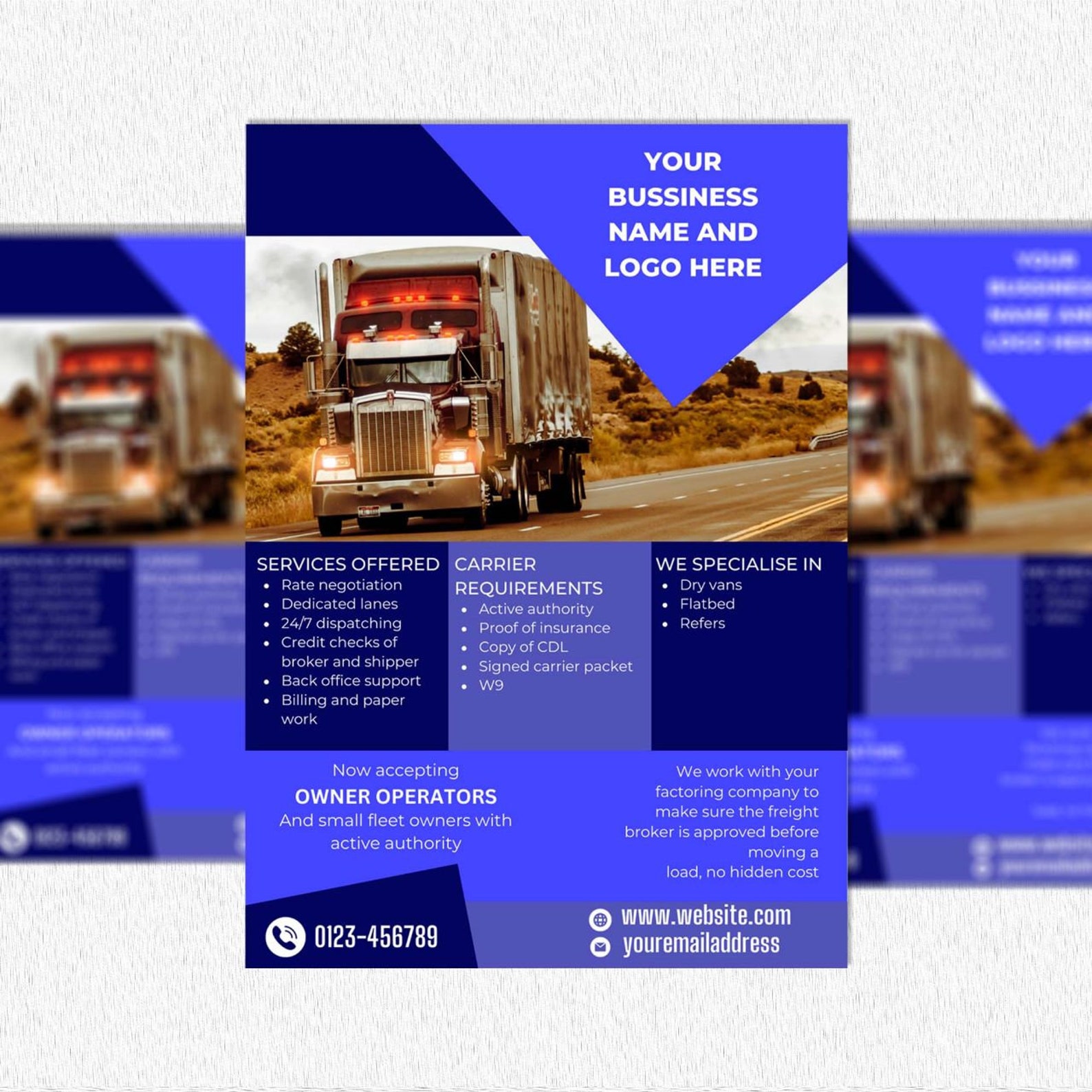 Trucking Flyer, Freight Dispatching, Dispatching Flyer, Trucking ...