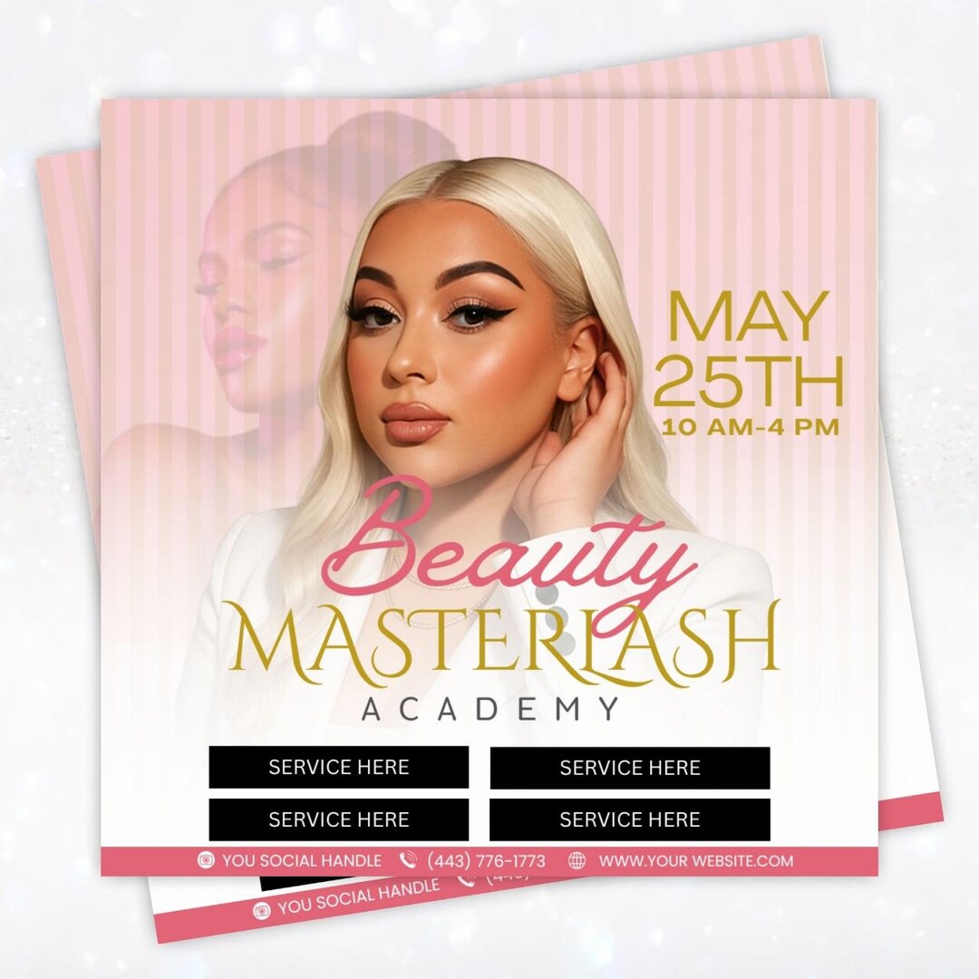 Makeup Masterclass Flyer, Lash Masterclass Flyer, Wig Class Flyer, Mua ...