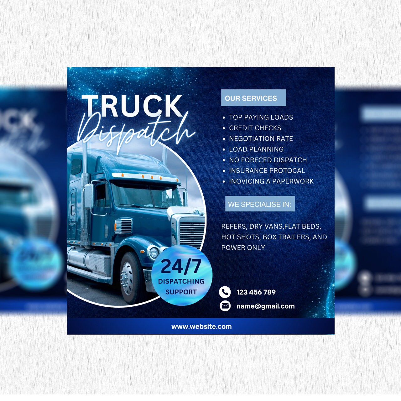 Trucking Flyer, Freight Dispatching, Dispatching Flyer, Trucking ...
