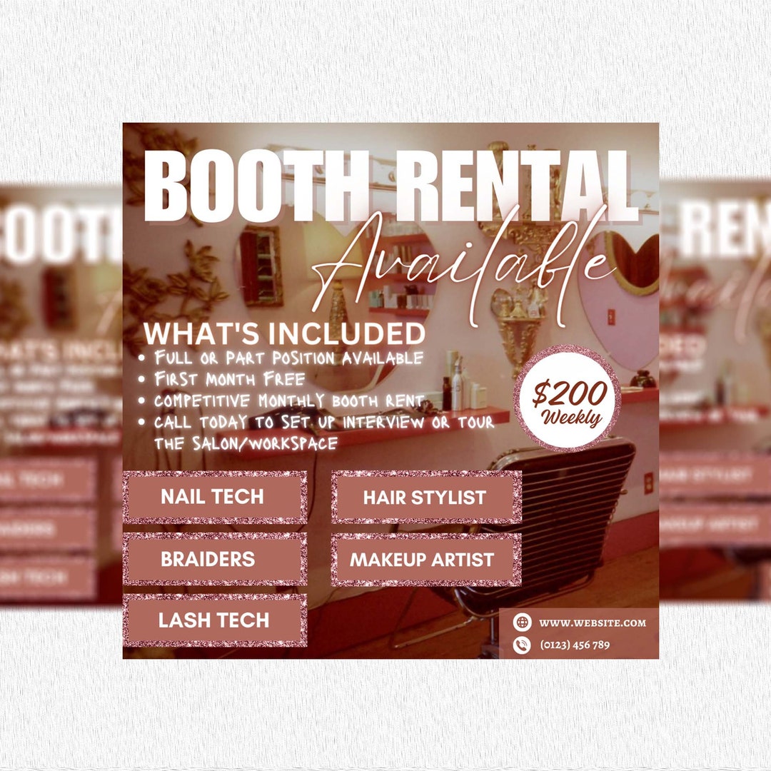 Beautician Flyer, Booth Rental Flyer, Booth Rental Post, Booth for Rent ...