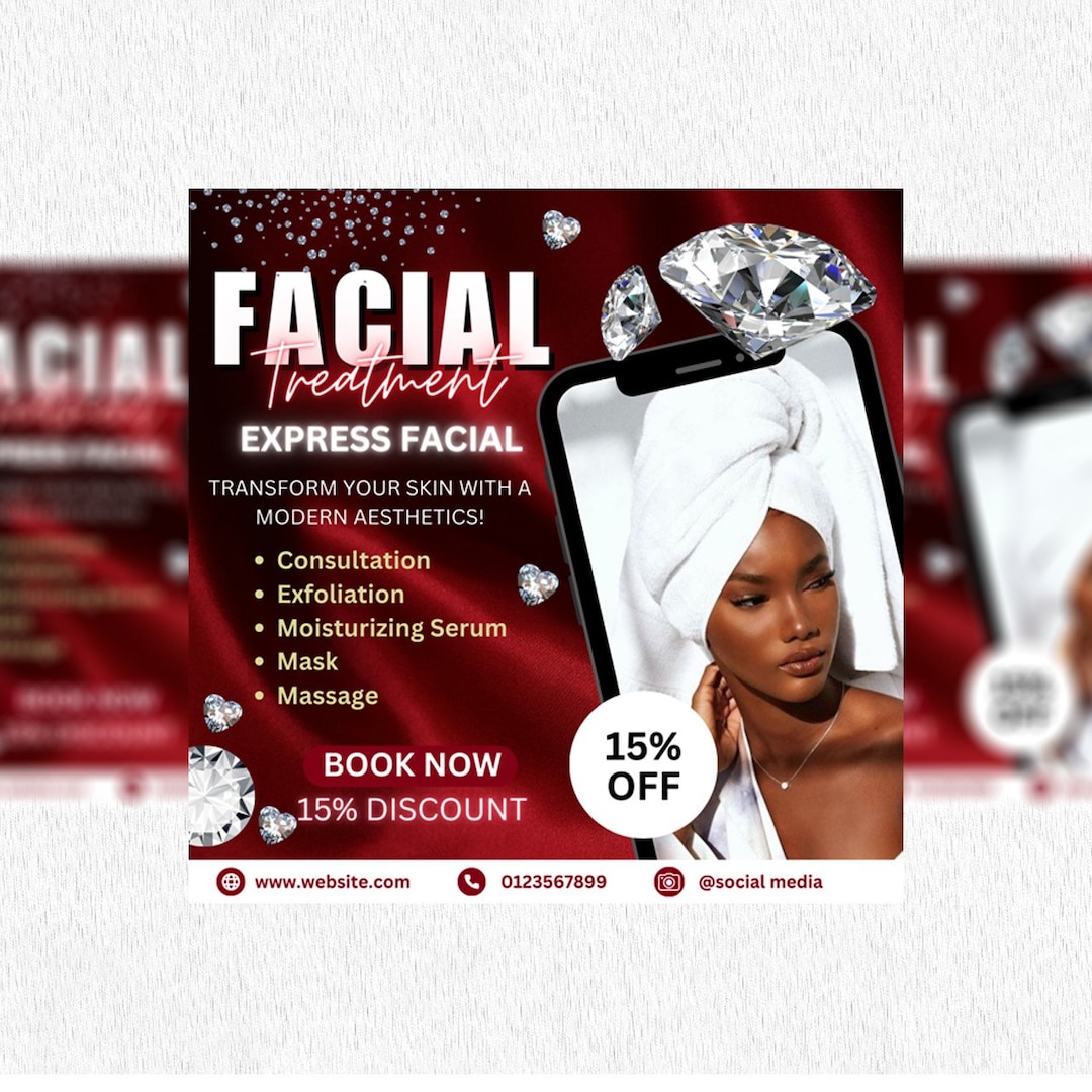 Facial Treatment Flyer, Facial Spa Flyer, Aesthetician Flyer, Facial ...