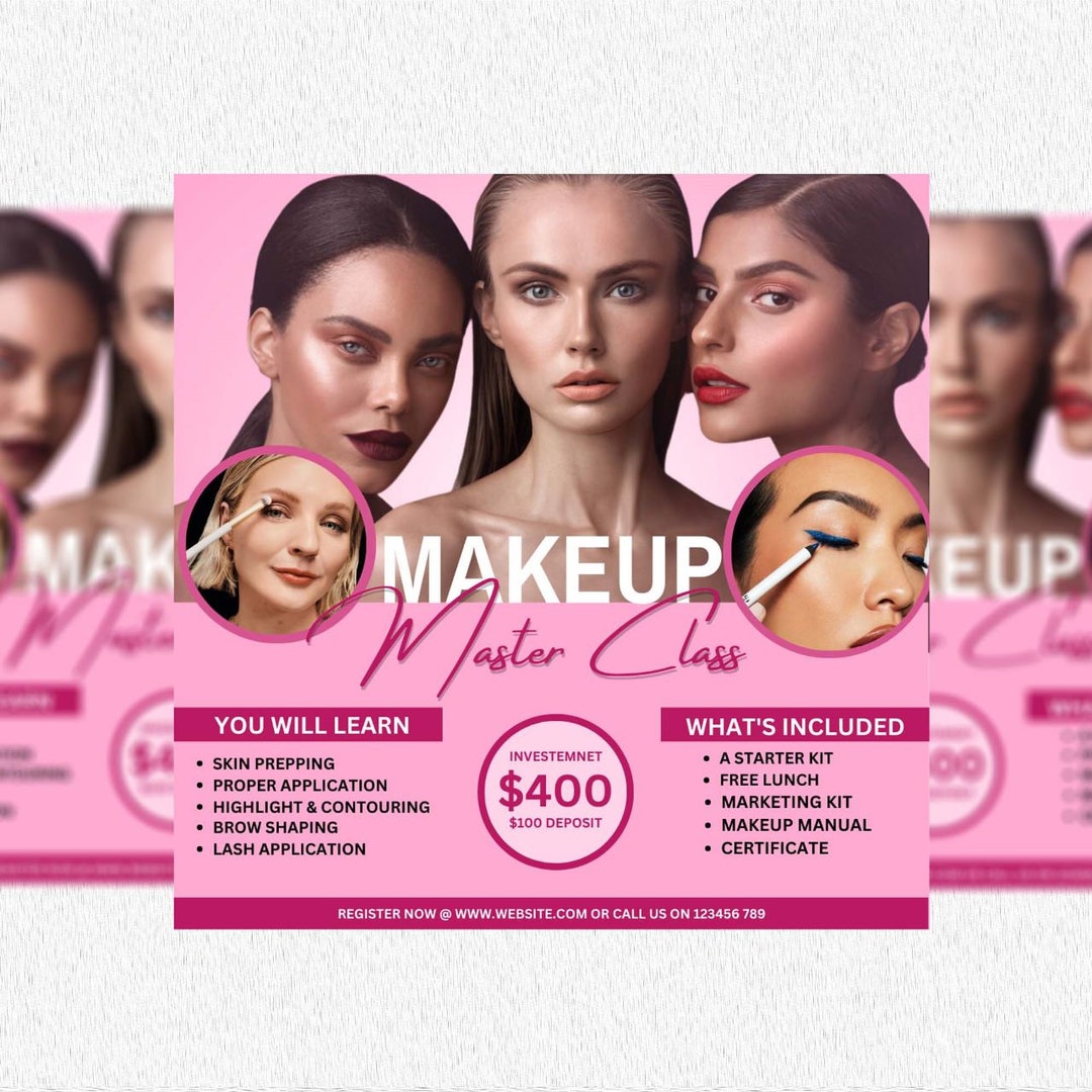 Makeup Class Flyer Makeup Course Flyer Makeup Masterclass - Etsy Polska
