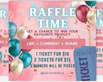DIY Social Media Raffle Flyer Competition Flyer Template - Etsy Canada