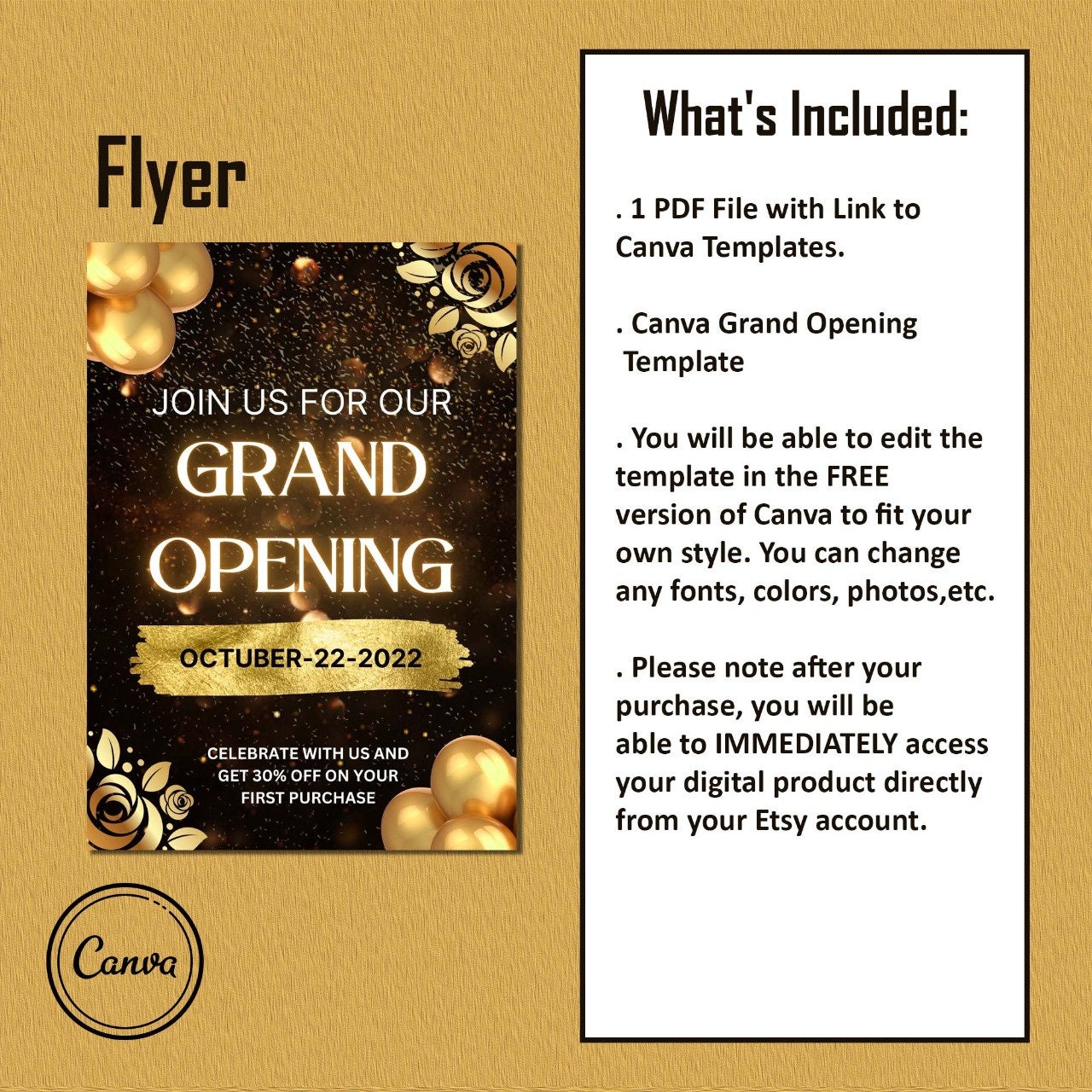 Grand Opening Flyer for Digital Download, DIY Editable Flyer, Lash ...