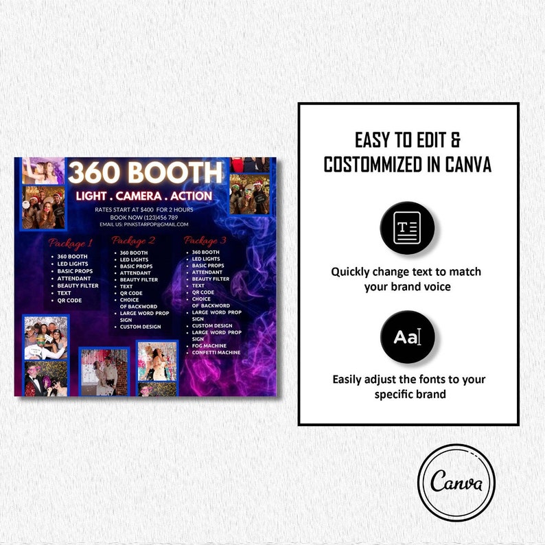 360 Photo Booth Flyer, 360 Photo Booth, 360 Flyer, Event Flyer, Party ...