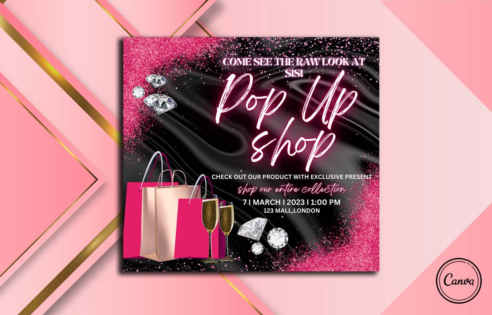 Pop up Shop Flyer, Pop up Shop Template, DIY Editable Flyer, Grand ...