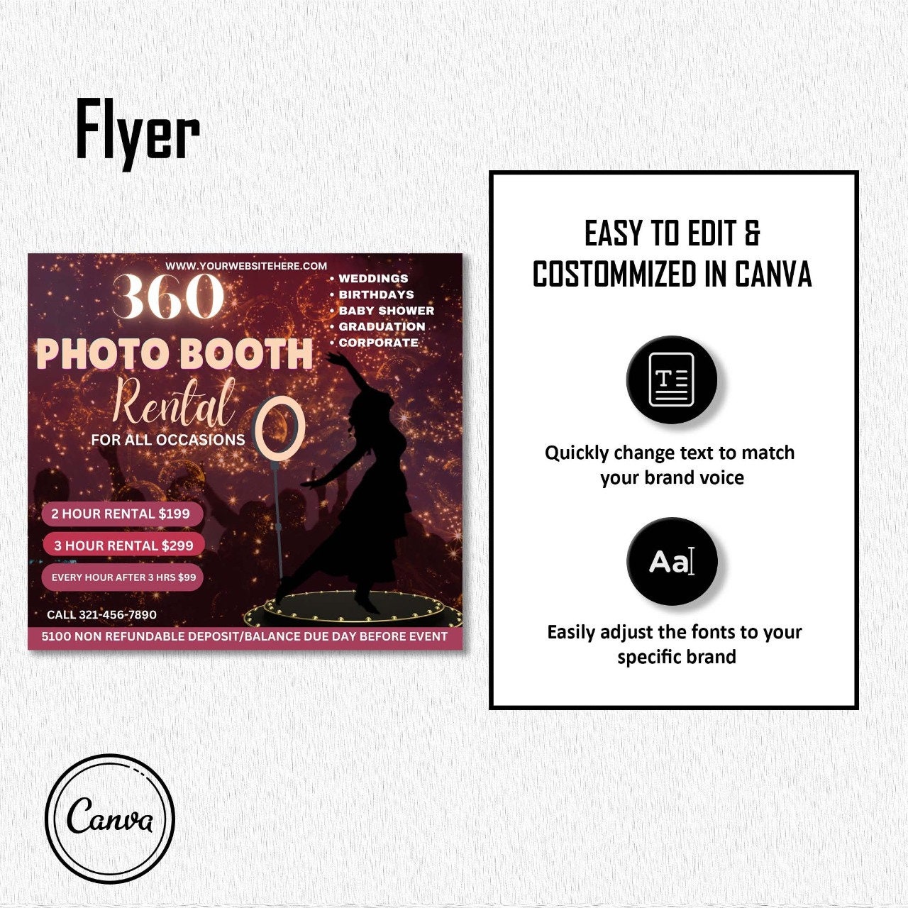 360 Photo Booth, 360 Photo Booth Flyer, Photo Booth Social Media Posts ...