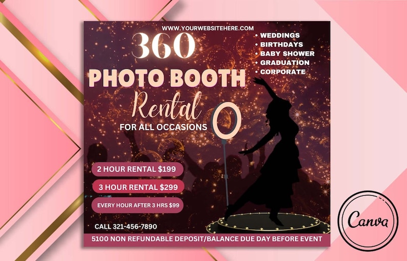 360 Photo Booth, 360 Photo Booth Flyer, Photo Booth Social Media Posts ...