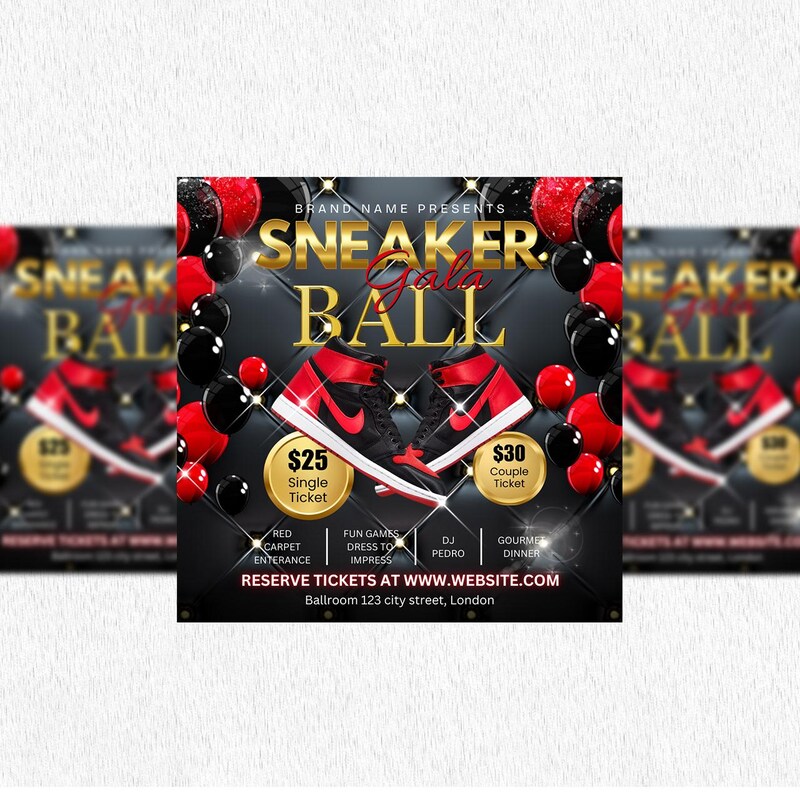 Sneaker Party Flyer Template - Etsy