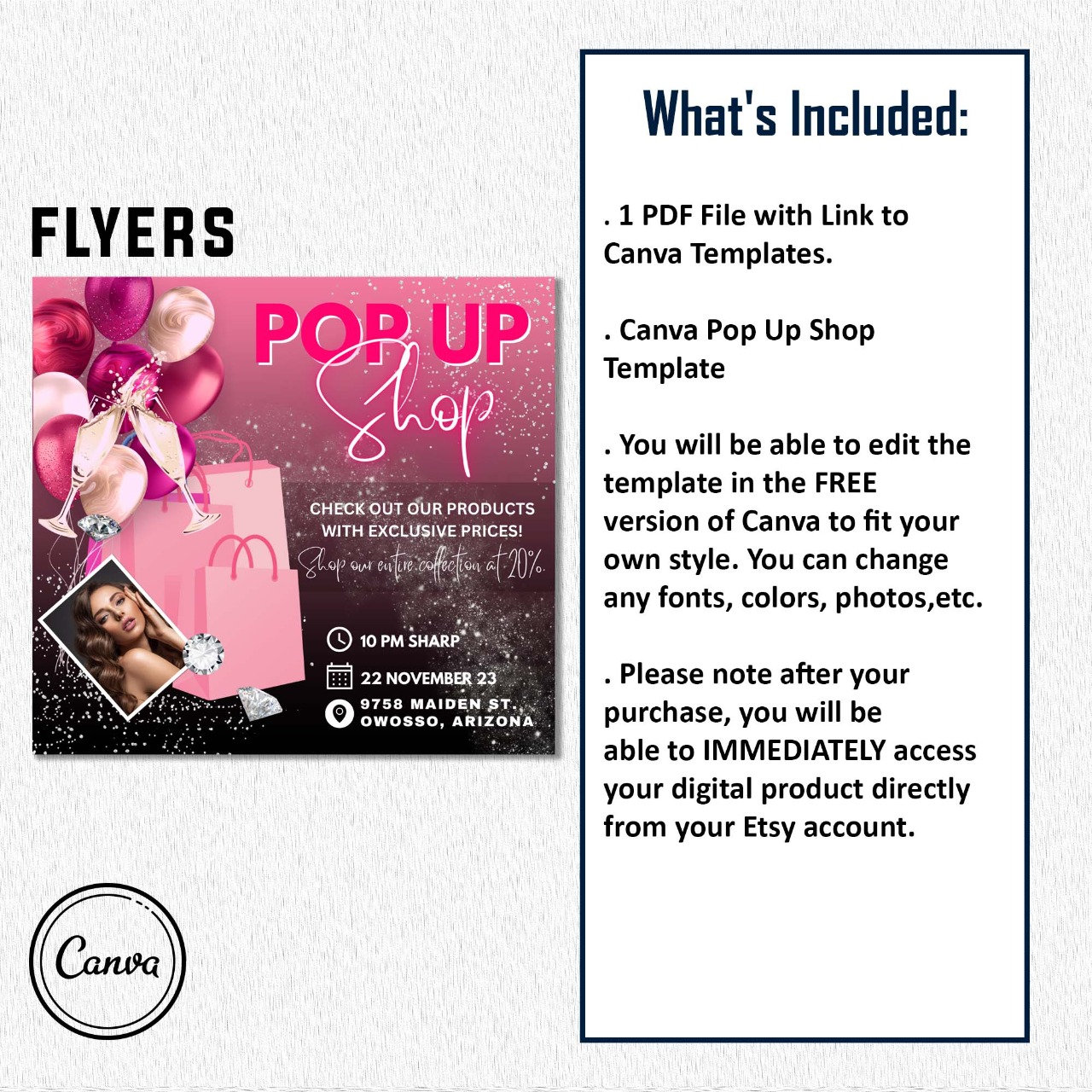Pop up Shop Flyer, Pop up Shop Template, DIY Editable Flyer, Grand ...