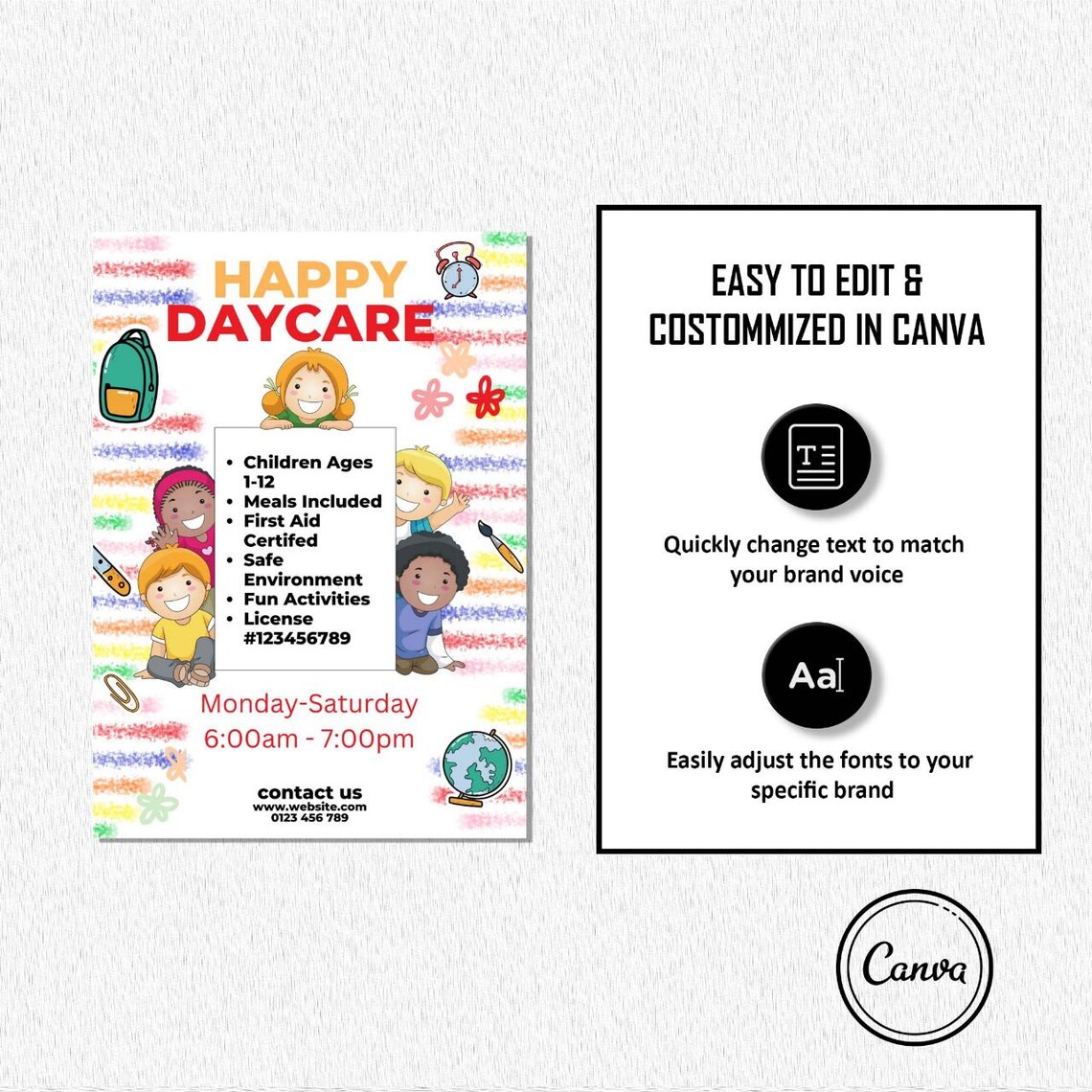 Daycare Flyer Template, Childcare Flyer, Babysitting Flyer, Home ...