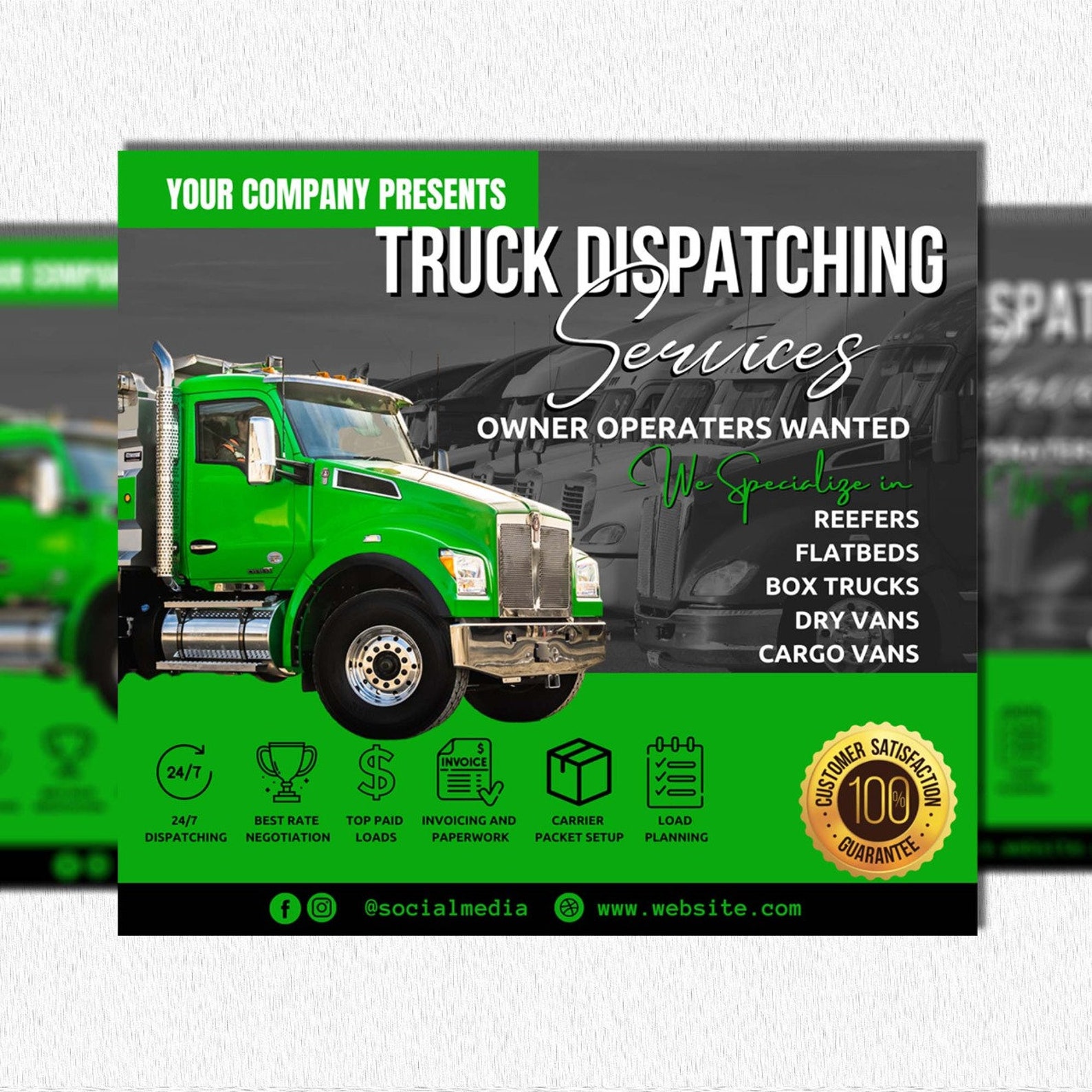 Trucking Flyer, Freight Dispatching, Dispatching Flyer, Trucking ...