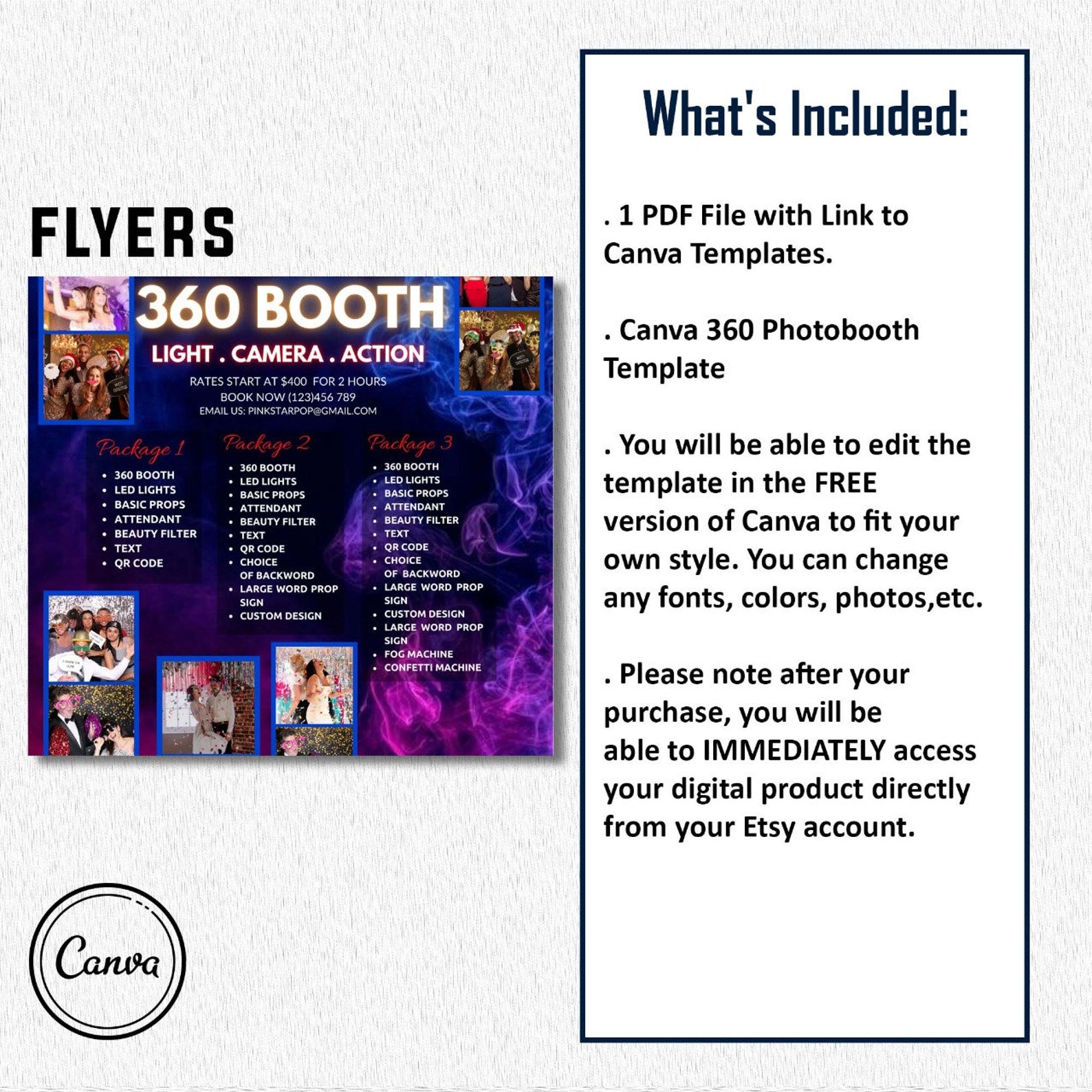 360 Photo Booth Flyer, 360 Photo Booth, 360 Flyer, Event Flyer, Party ...