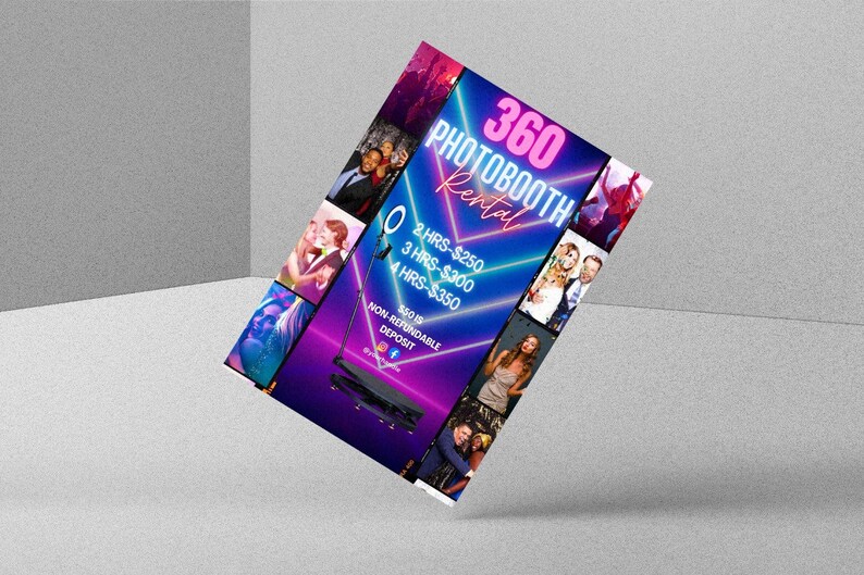 360 Photo Booth 360 Photo Booth Flyer Party Flyer Event Etsy