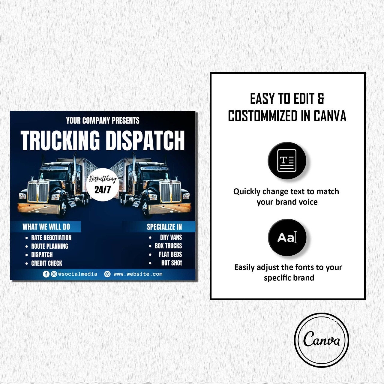 Trucking Flyer, Freight Dispatching, Dispatching Flyer, Trucking ...