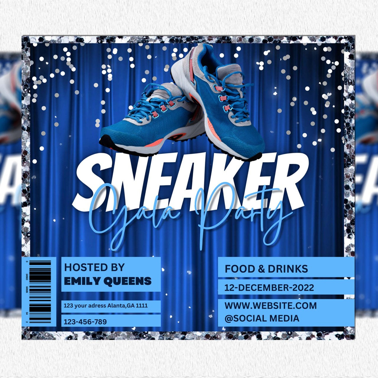 Sneaker Ball Flyer, Sneaker Ball Gala, Sneaker Ball Invite, Sneaker ...