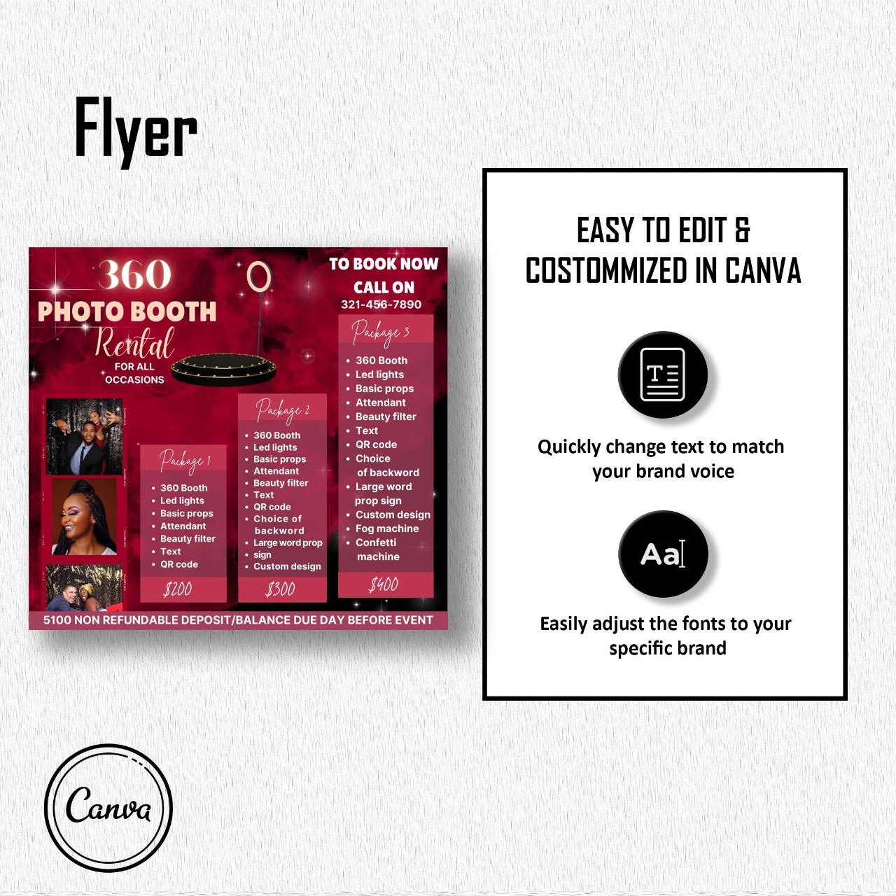 360 Photo Booth, 360 Photo Booth Flyer, Photo Booth Social Media Posts ...