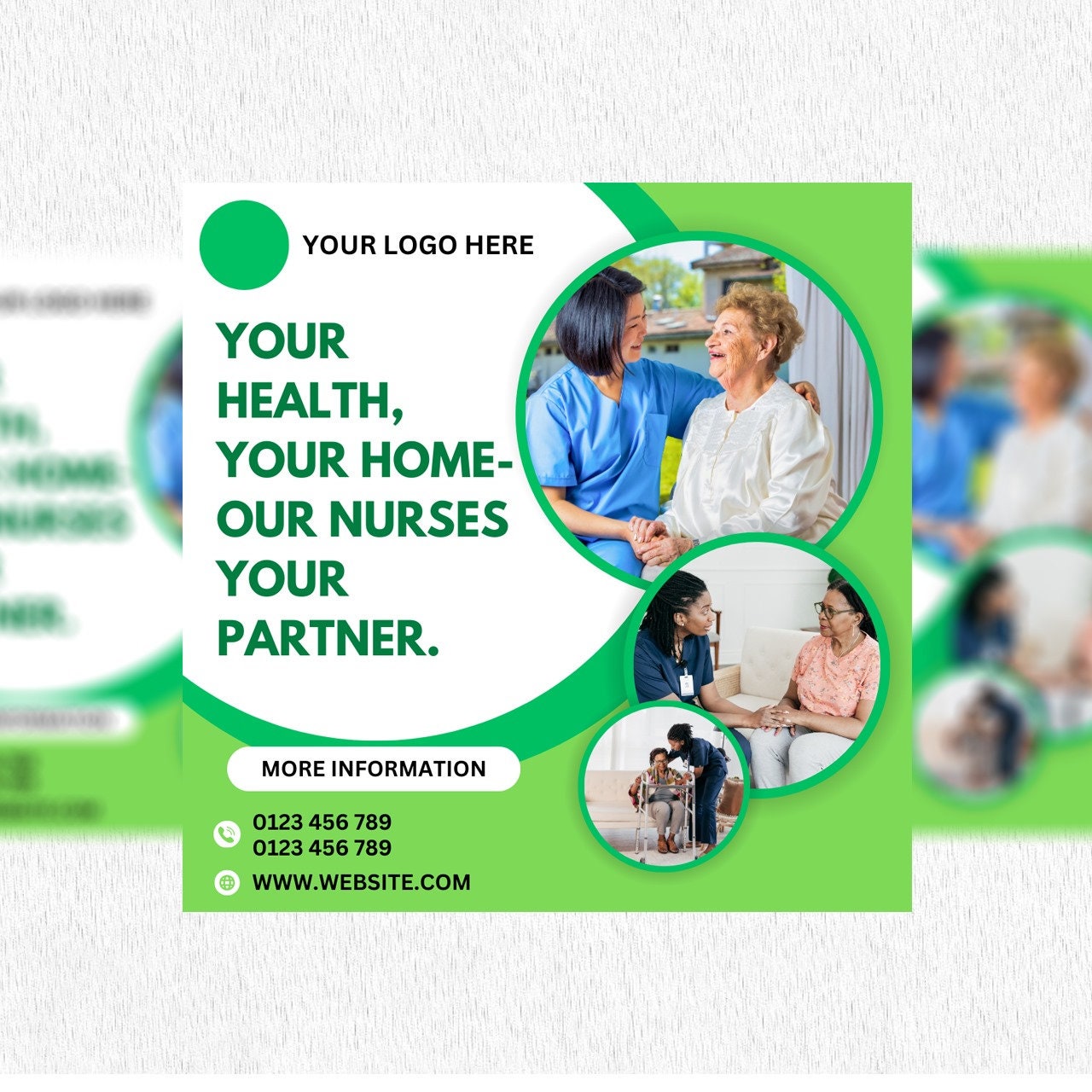 Home Care Flyer, Home Care Service Flyer Template, Nurse Caregiving ...