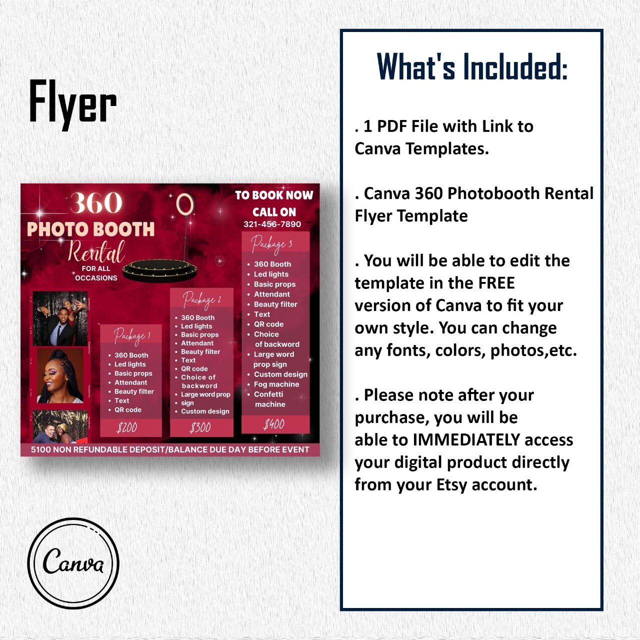 360 Photo Booth, 360 Photo Booth Flyer, Photo Booth Social Media Posts ...