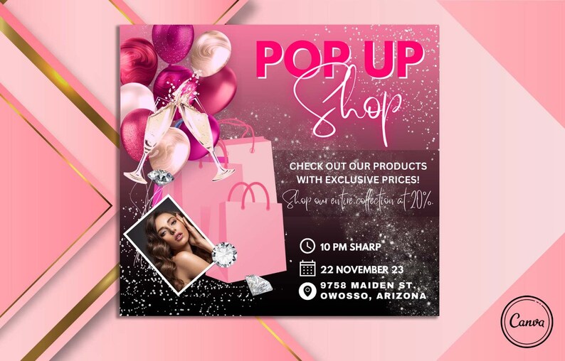 Pop up Shop Flyer, Pop up Shop Template, DIY Editable Flyer, Grand ...