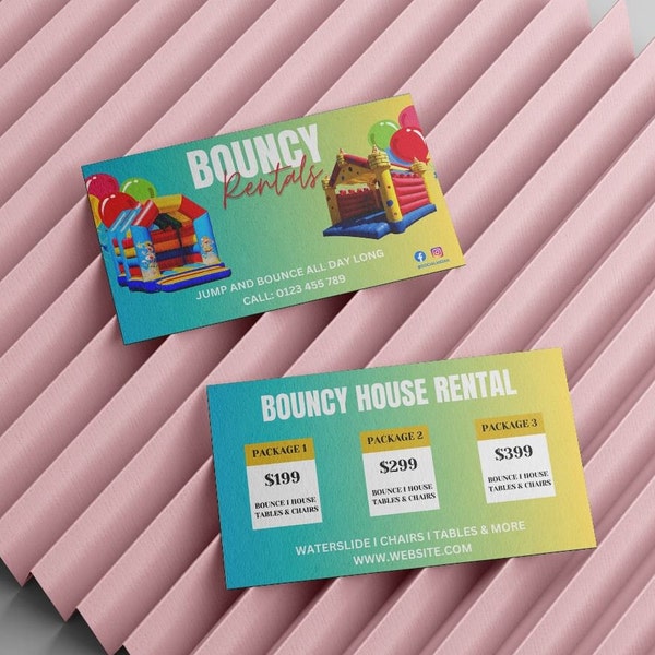Business Card Template Bounce House - Etsy