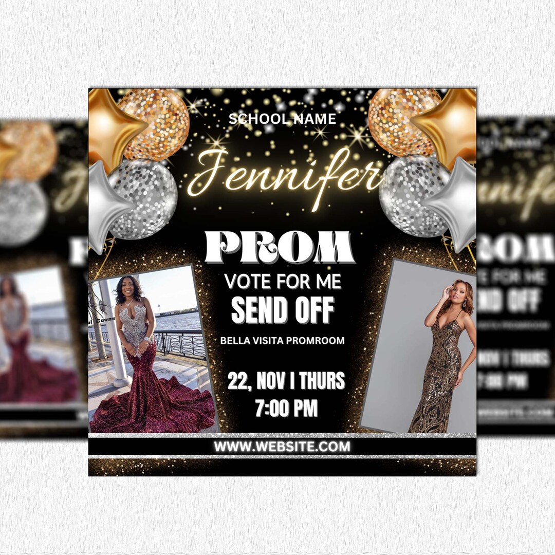 Prom Invitation, Prom Send off Flyer, Prom Invitation Flyer, Prom Flyer ...