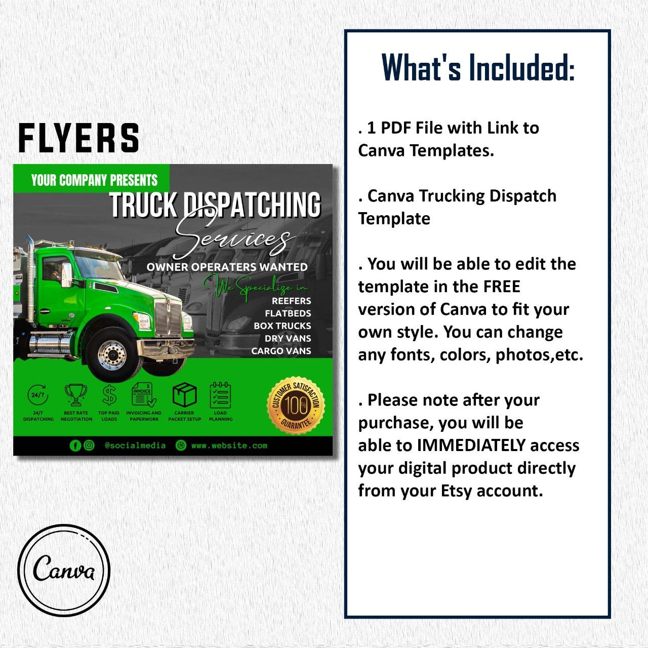 Trucking Flyer, Freight Dispatching, Dispatching Flyer, Trucking ...