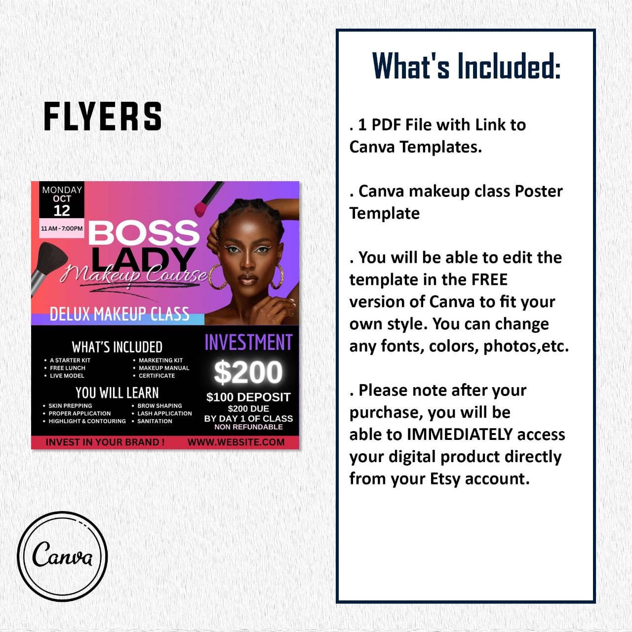 Makeup Class Flyer, Makeup Course Flyer, Makeup Masterclass, Social ...