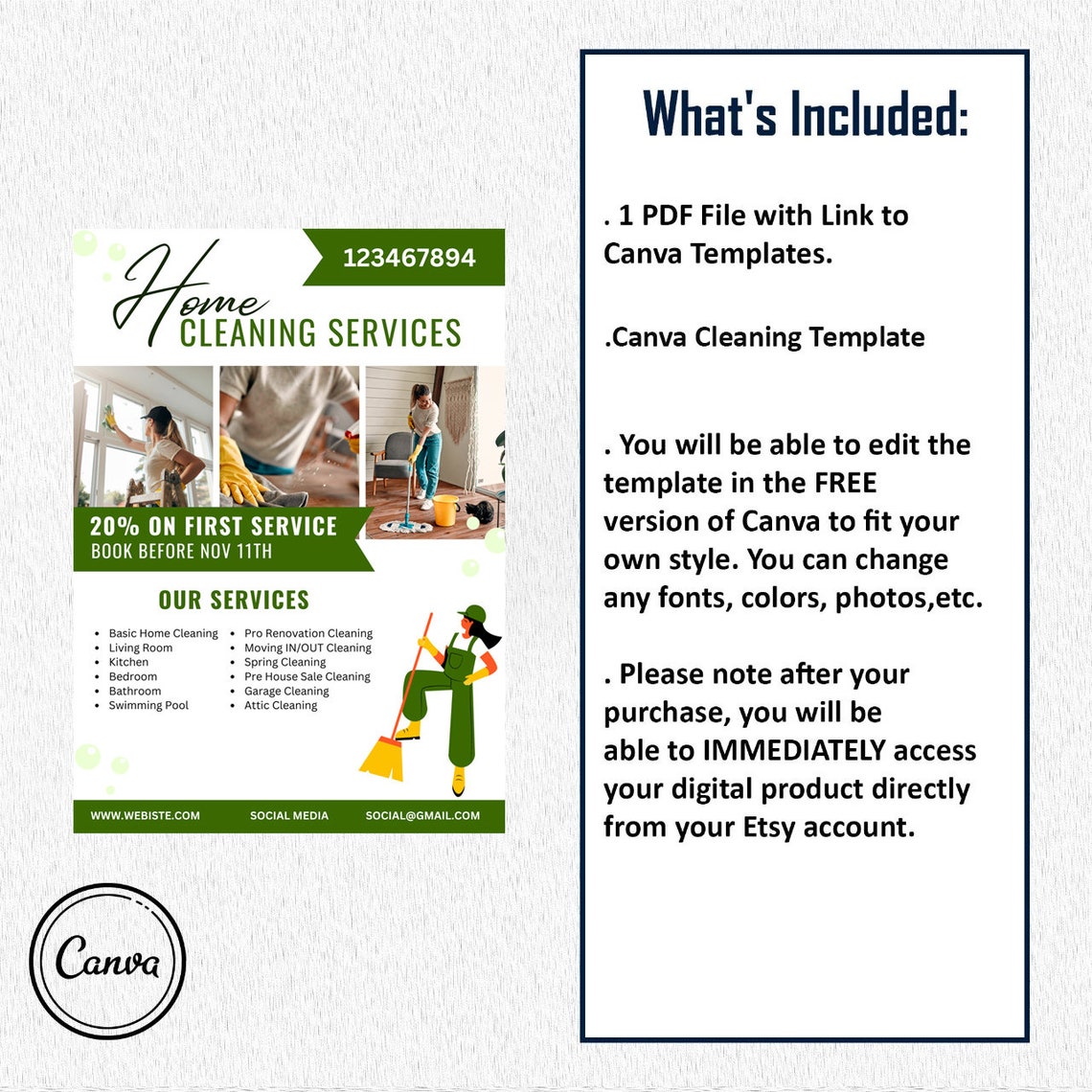 CLEANING SERVICE FLYER, Cleaning Business Flyer Template, Commercial ...