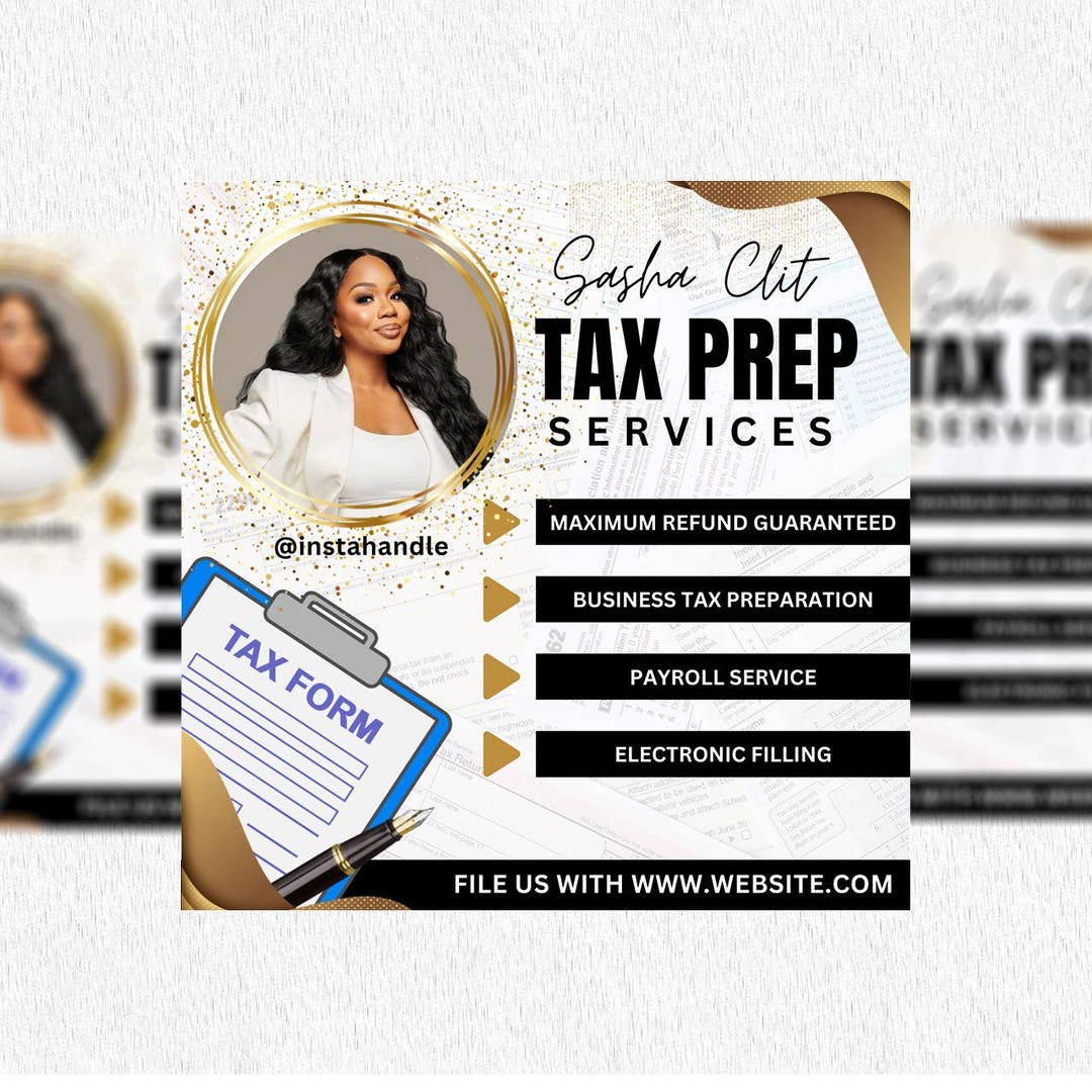 Tax Prep Flyer, Tax Prep Instagram, Tax Flyer Template, Preparation ...